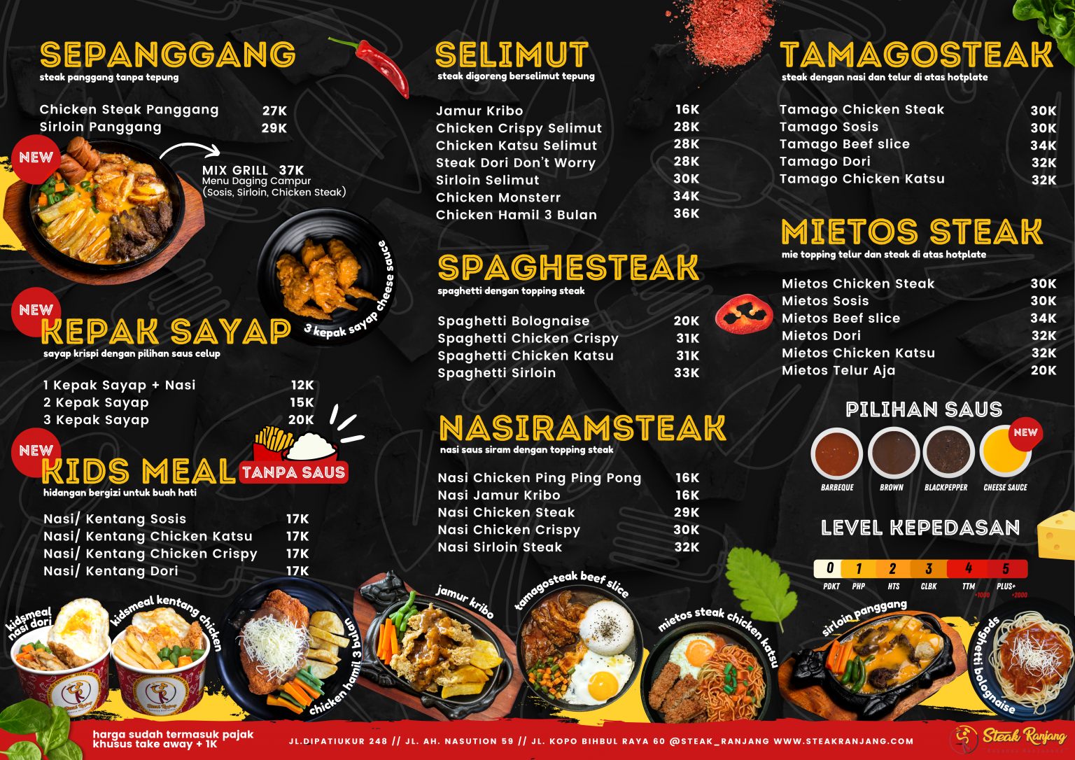 menu sr – Steak Ranjang